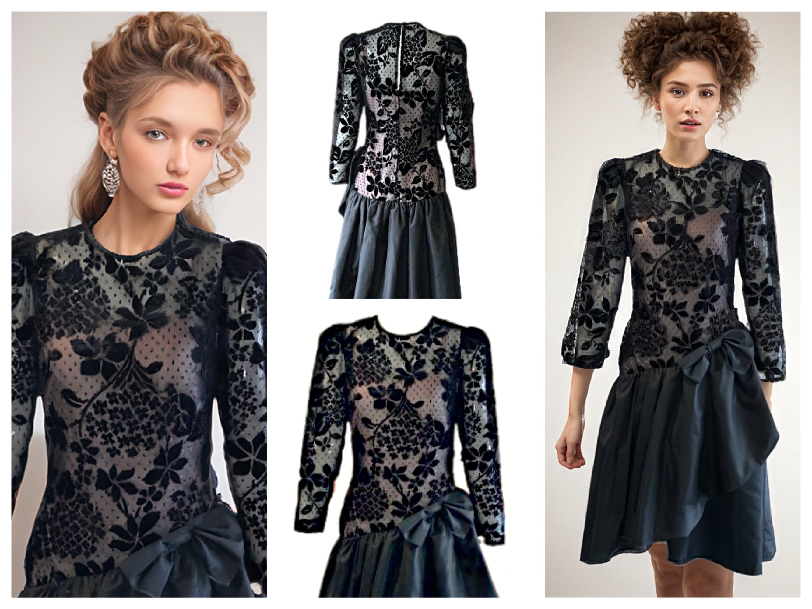 Tulle Prom Dress, Black Prom Dress, 1980s Prom Dress, 80s Party Dress ...