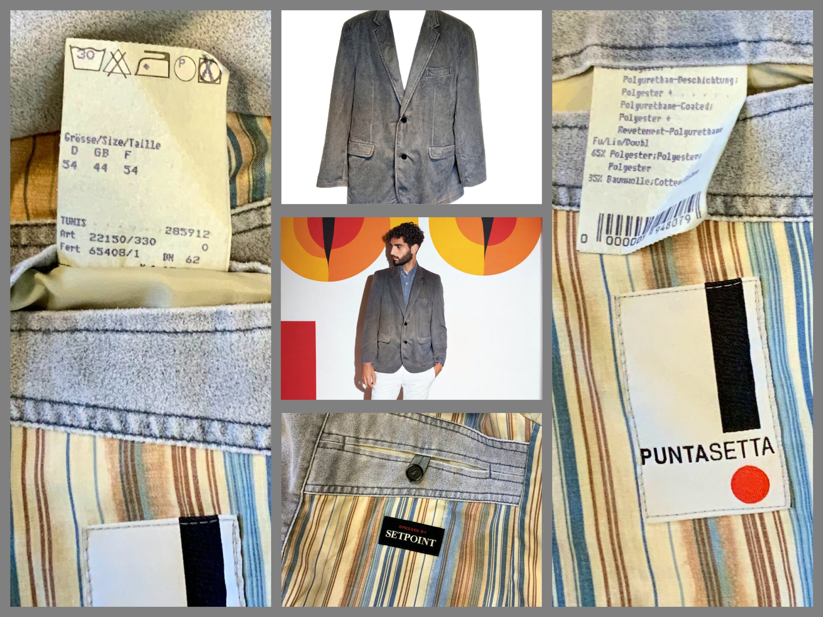 Y2K Fashion Vintage Jacket, Y2K Jacket Mens Single Breasted, Acid Wash ...