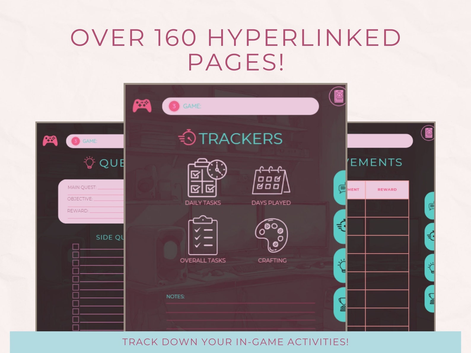 Neon Gaming Journal, Game Tracker, Gaming Organizer, Video Game Planner ...