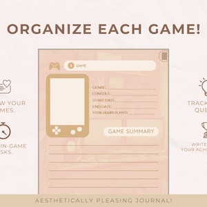 Cozy Gaming Journal, Game Tracker, Gaming Organizer, Video Game Planner ...