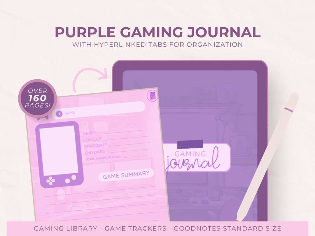 Purple Gaming Journal, Game Tracker, Gaming Organizer, Video Game ...