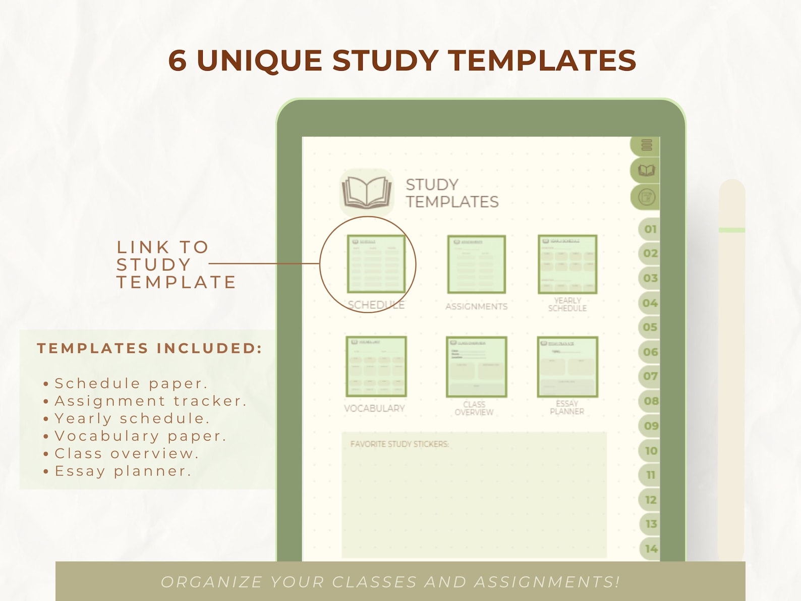 Digital Student Notebook Template, Goodnotes Student Planner, Study ...