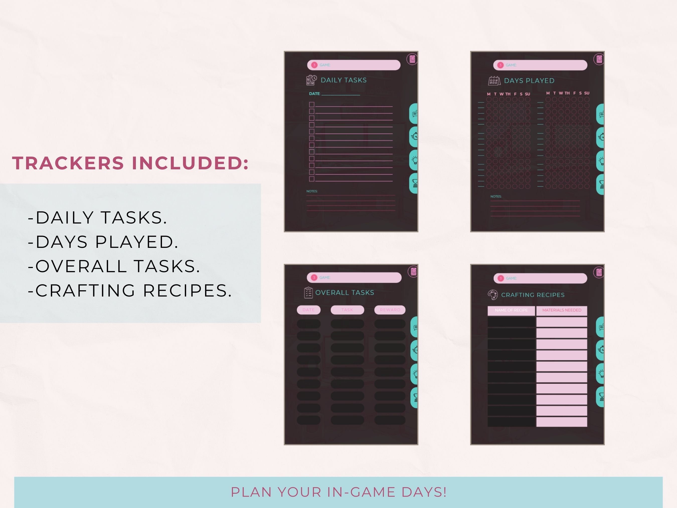 Neon Gaming Journal, Game Tracker, Gaming Organizer, Video Game Planner ...