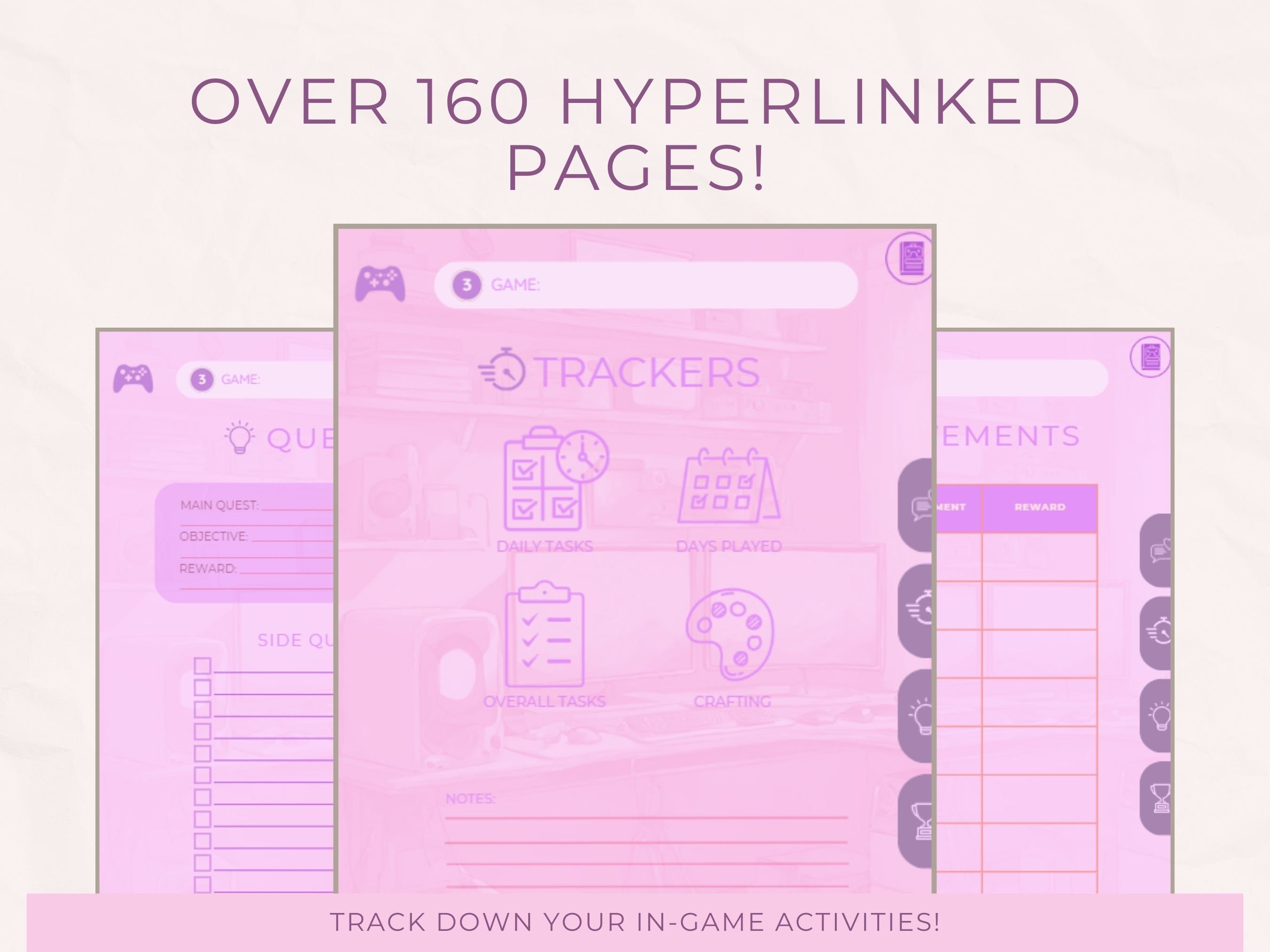 Purple Gaming Journal, Game Tracker, Gaming Organizer, Video Game ...