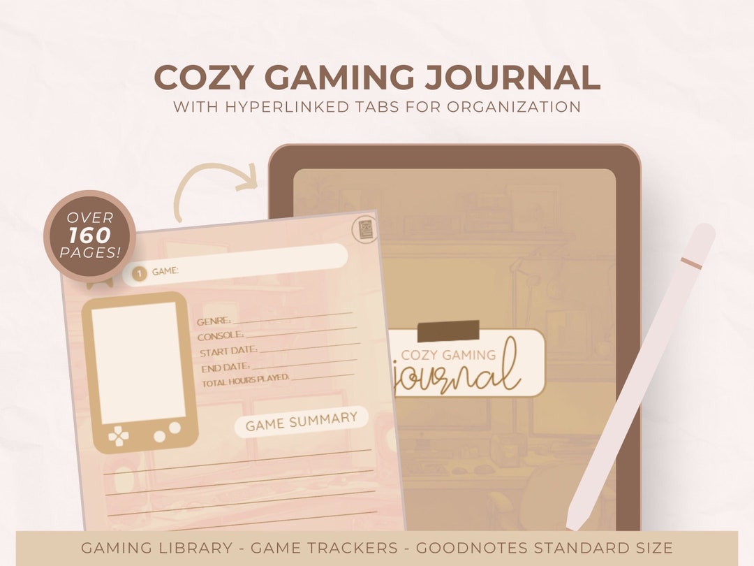 Cozy Gaming Journal, Game Tracker, Gaming Organizer, Video Game Planner ...