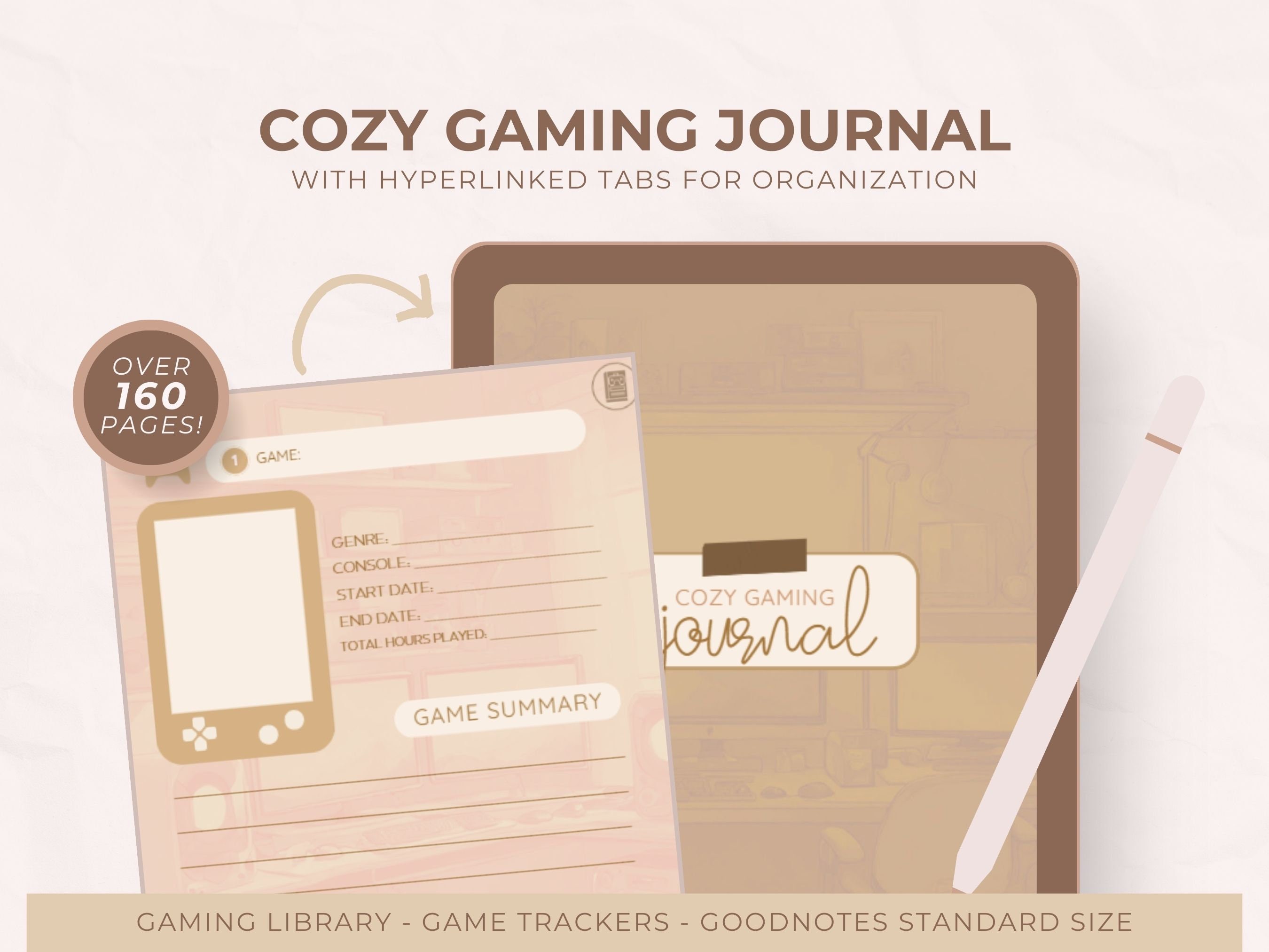 Cozy Gaming Journal, Game Tracker, Gaming Organizer, Video Game Planner ...