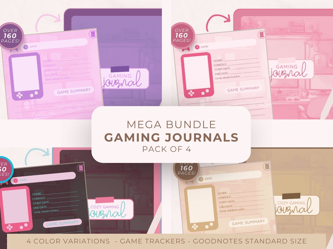 Gaming Journal Mega Bundle, Game Tracker, Gaming Organizer, Video Game ...