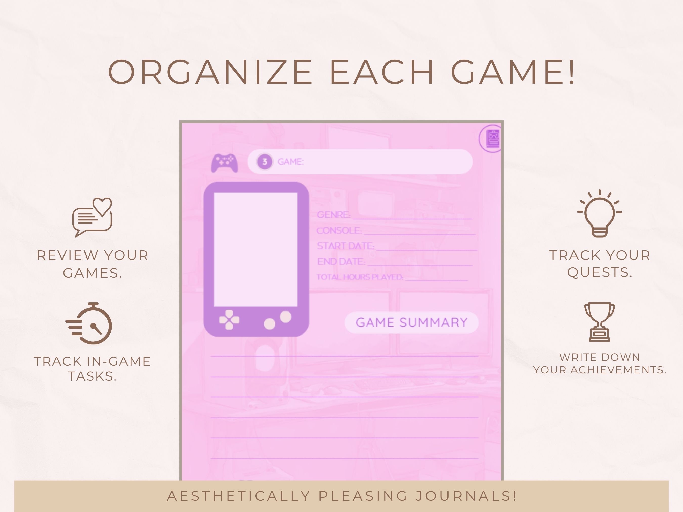 Gaming Journal Mega Bundle, Game Tracker, Gaming Organizer, Video Game ...