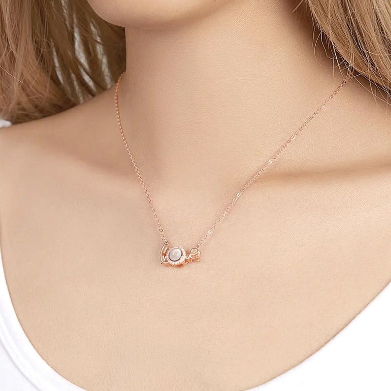 Custom Love Picture Projection Necklace Memorial Photo Necklace ...