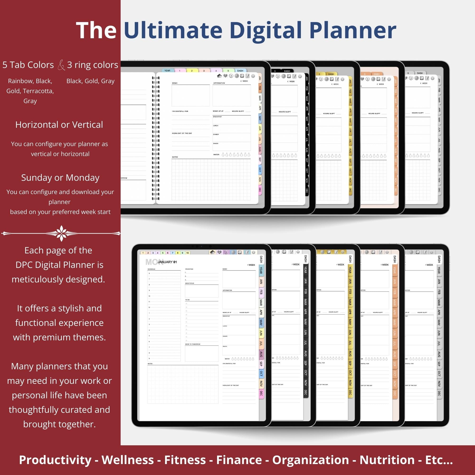 2024 Digital Planner, iPad Planner, Goodnotes Journal, Notability ...
