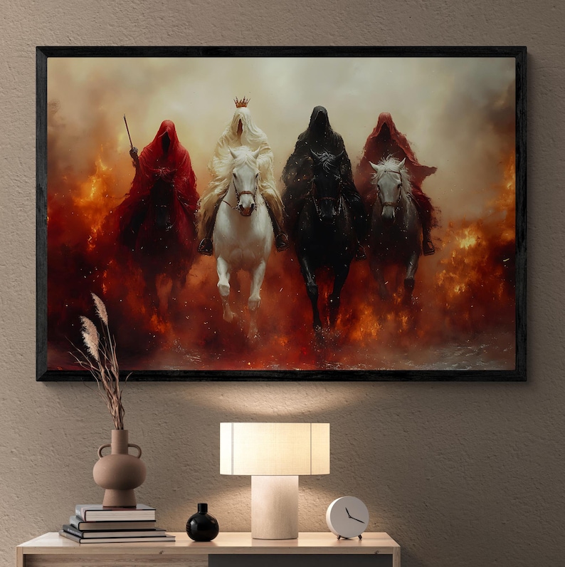 Four Horseman of the Apocalypse, Christian Wall Art, Christian Modern ...
