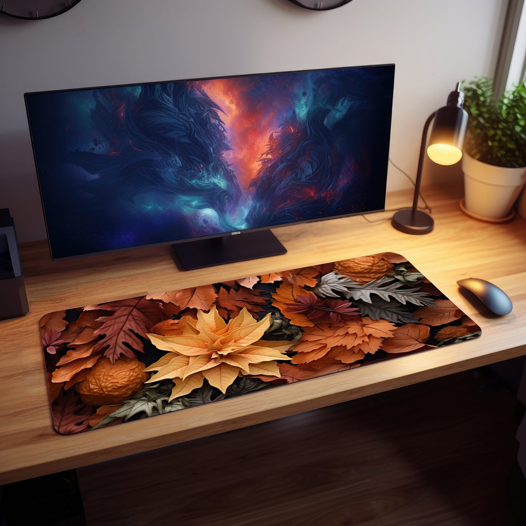 Fall Foliage Desk Pad, Aesthetic Desk Pad, Vintage Fall Season Desk Pad ...