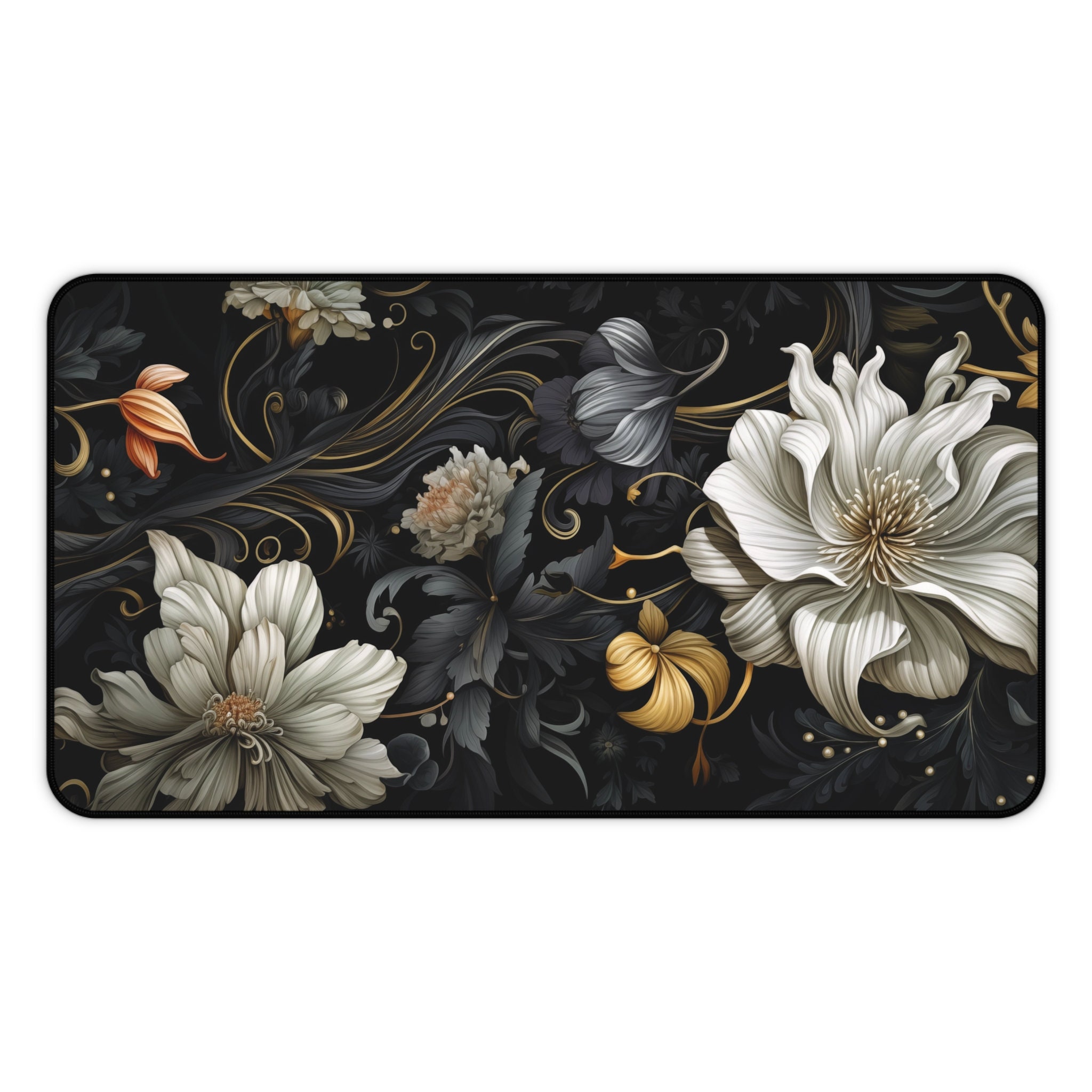 Floral Desk Pad, Aesthetic Desk Pad, Vintage Floral Desk Pad, Gaming ...