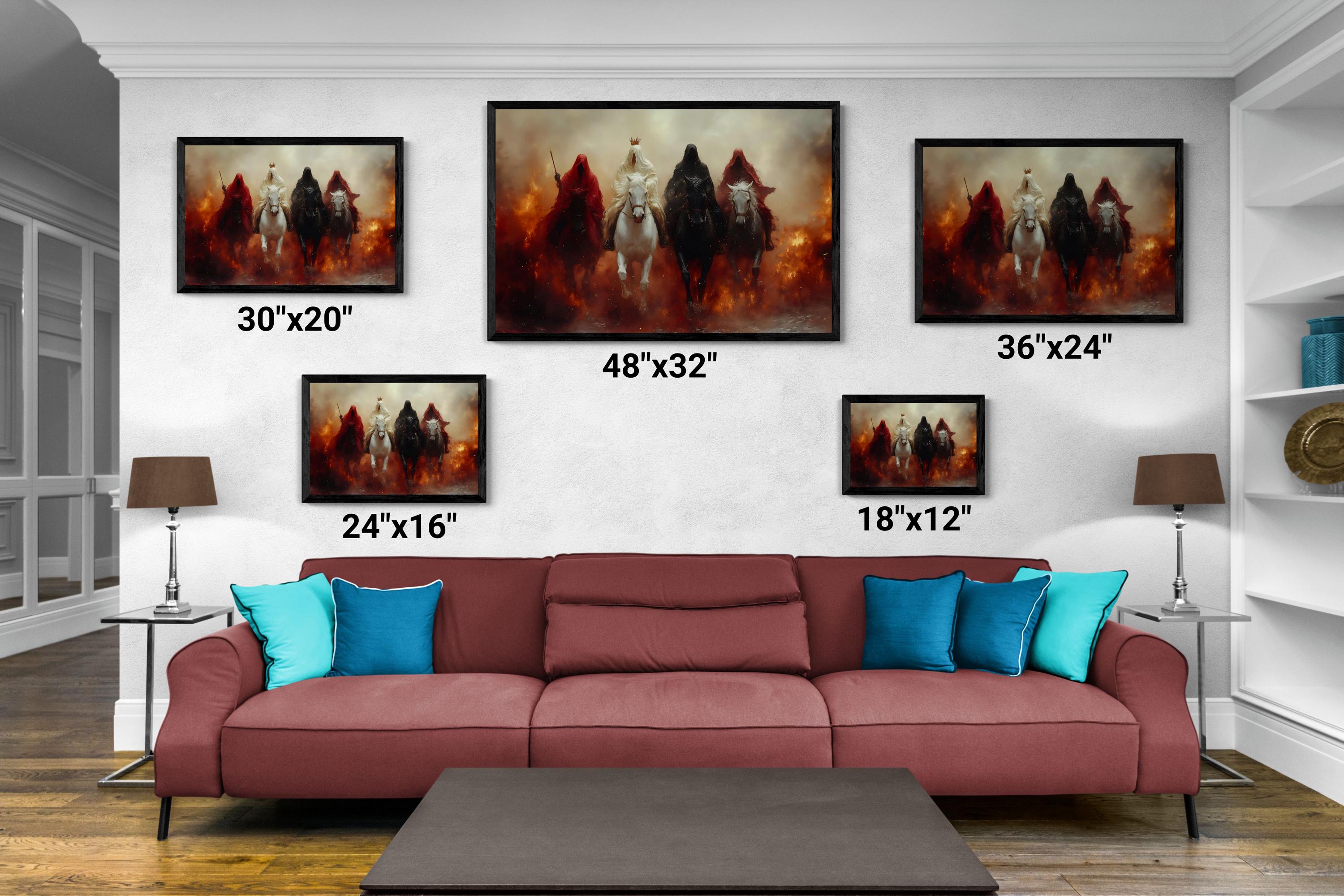 Four Horseman of the Apocalypse, Christian Wall Art, Christian Modern ...