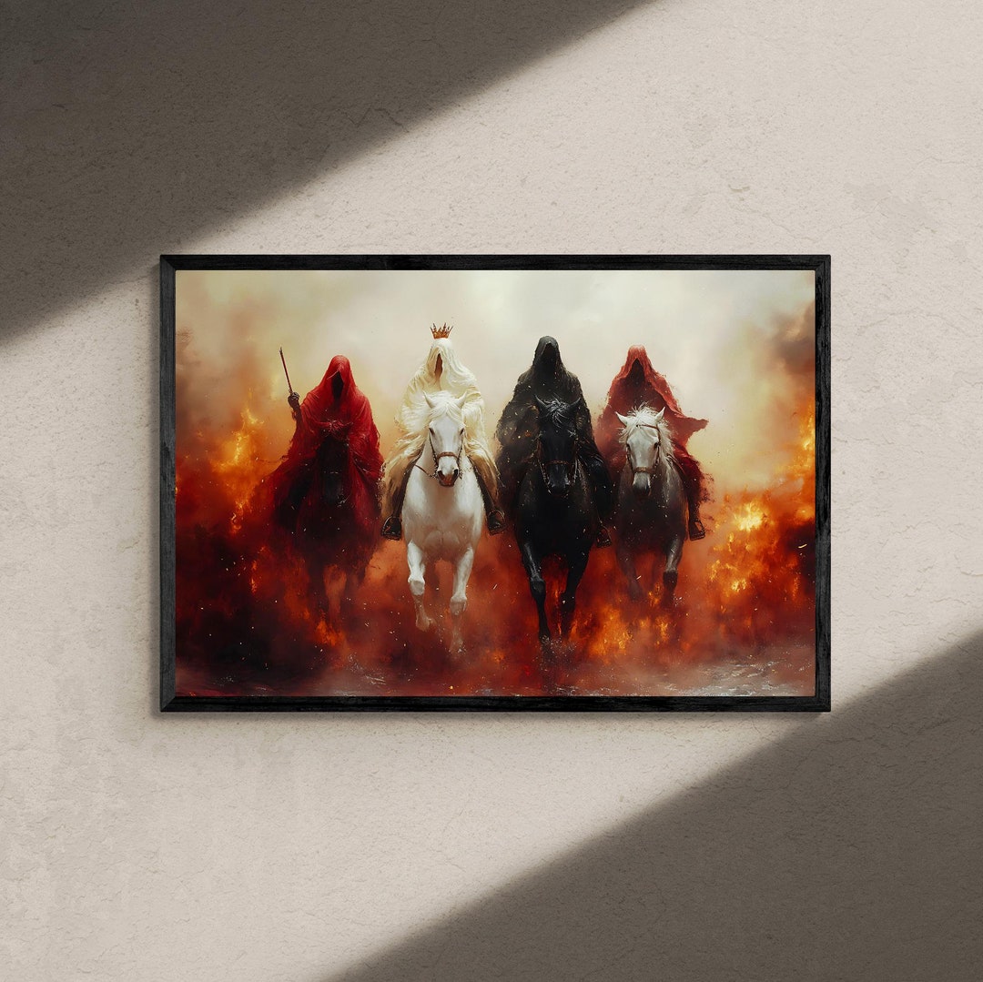 Four Horseman of the Apocalypse, Christian Wall Art, Christian Modern ...