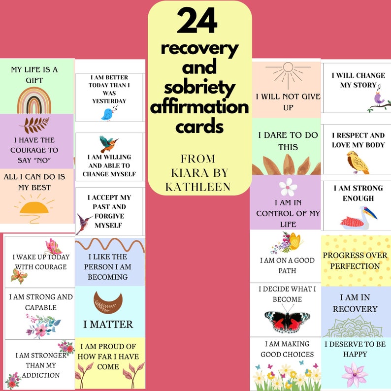 Sobriety Recovery Card Self Care Card Download Printable Addiction Card ...