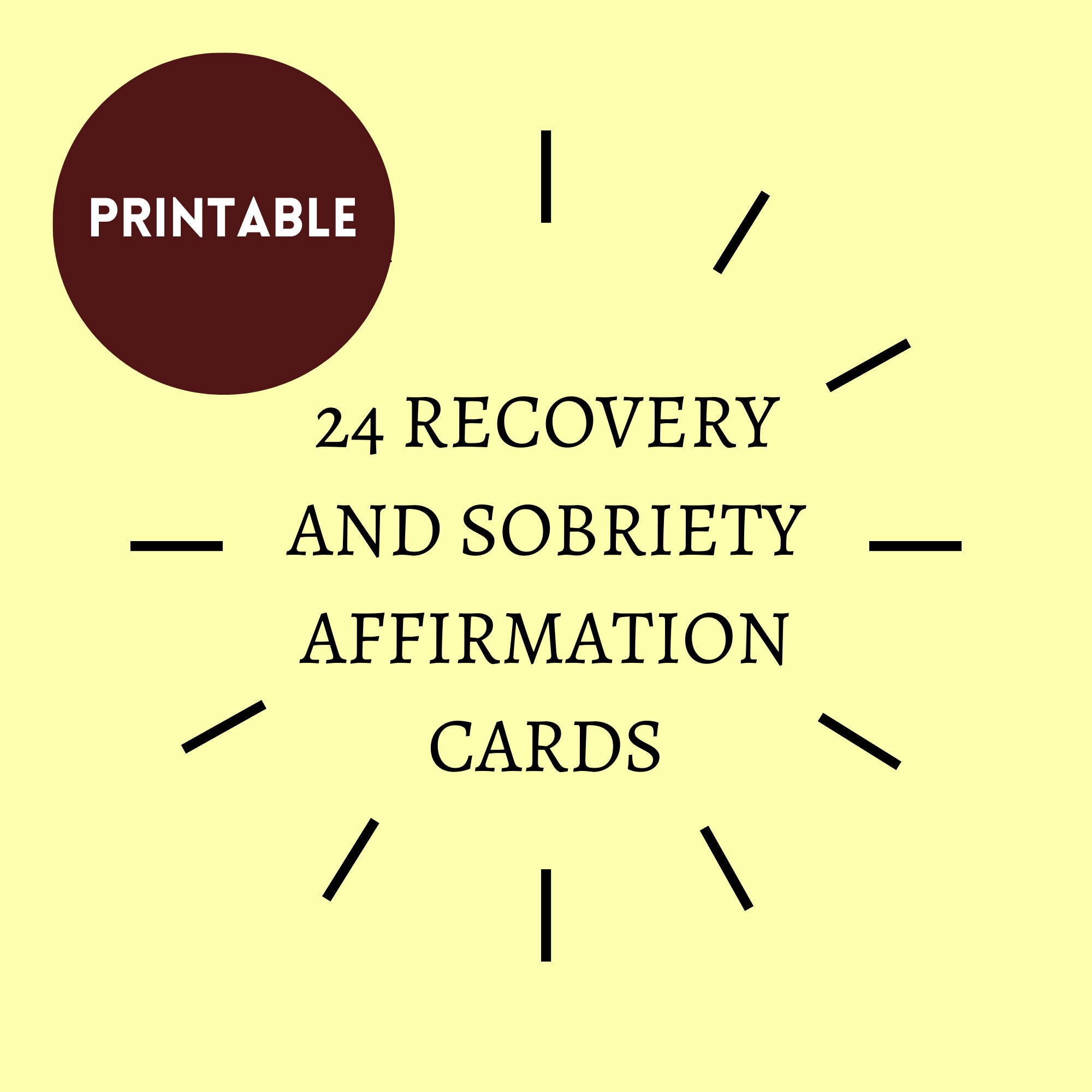 Sobriety Recovery Card Self Care Card Download Printable Addiction Card ...