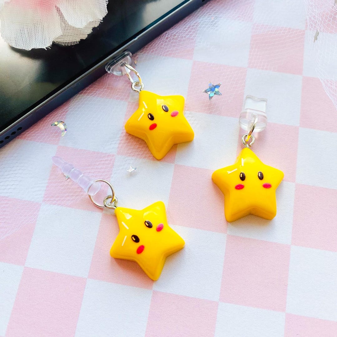 Yellow Star Dust Plug, Nintendo Mario Kart Star Charm, Starman Dust ...