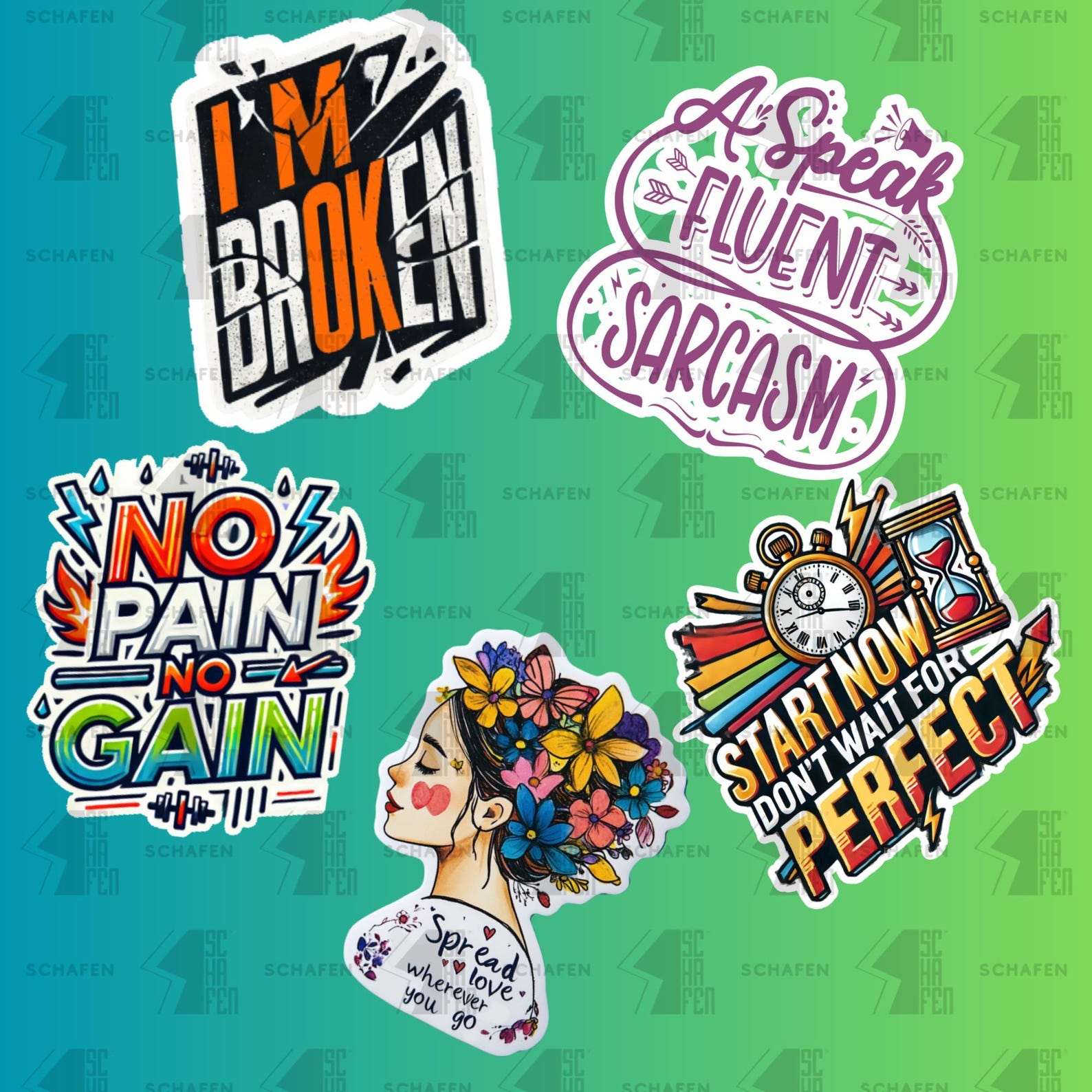 Motivational Sticker Pack SVG Digital Stickers, Creative Stickers ...
