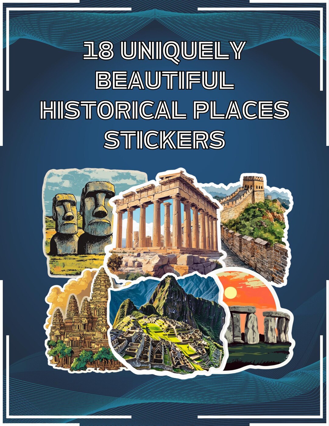 18 Uniquely Beautiful Historical Places Sticker Packs, Digital Download ...