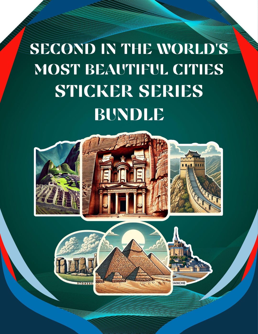 Second in the World's Most Beautiful Cities Stickers Series. Digital ...
