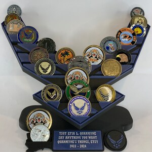 Air Force Emblem Coin Holder With Stand and Clock Option - Etsy