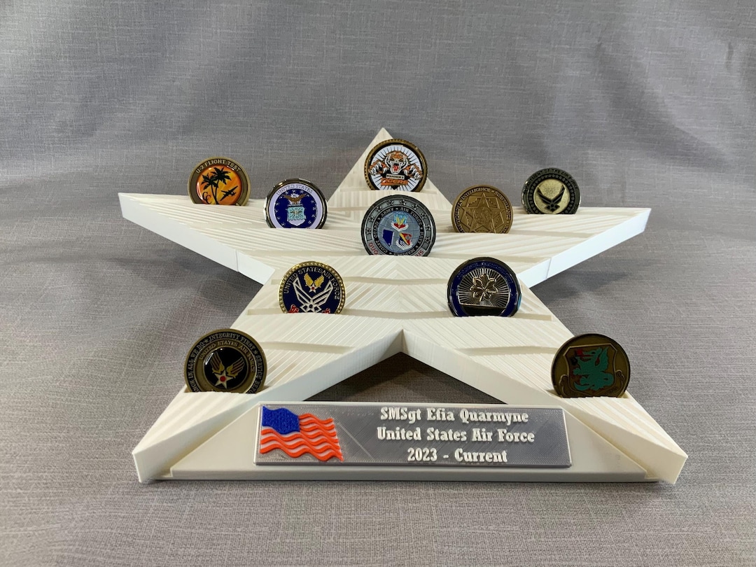Textured Star Challenge Coin Holder - 2 Color Options - Etsy