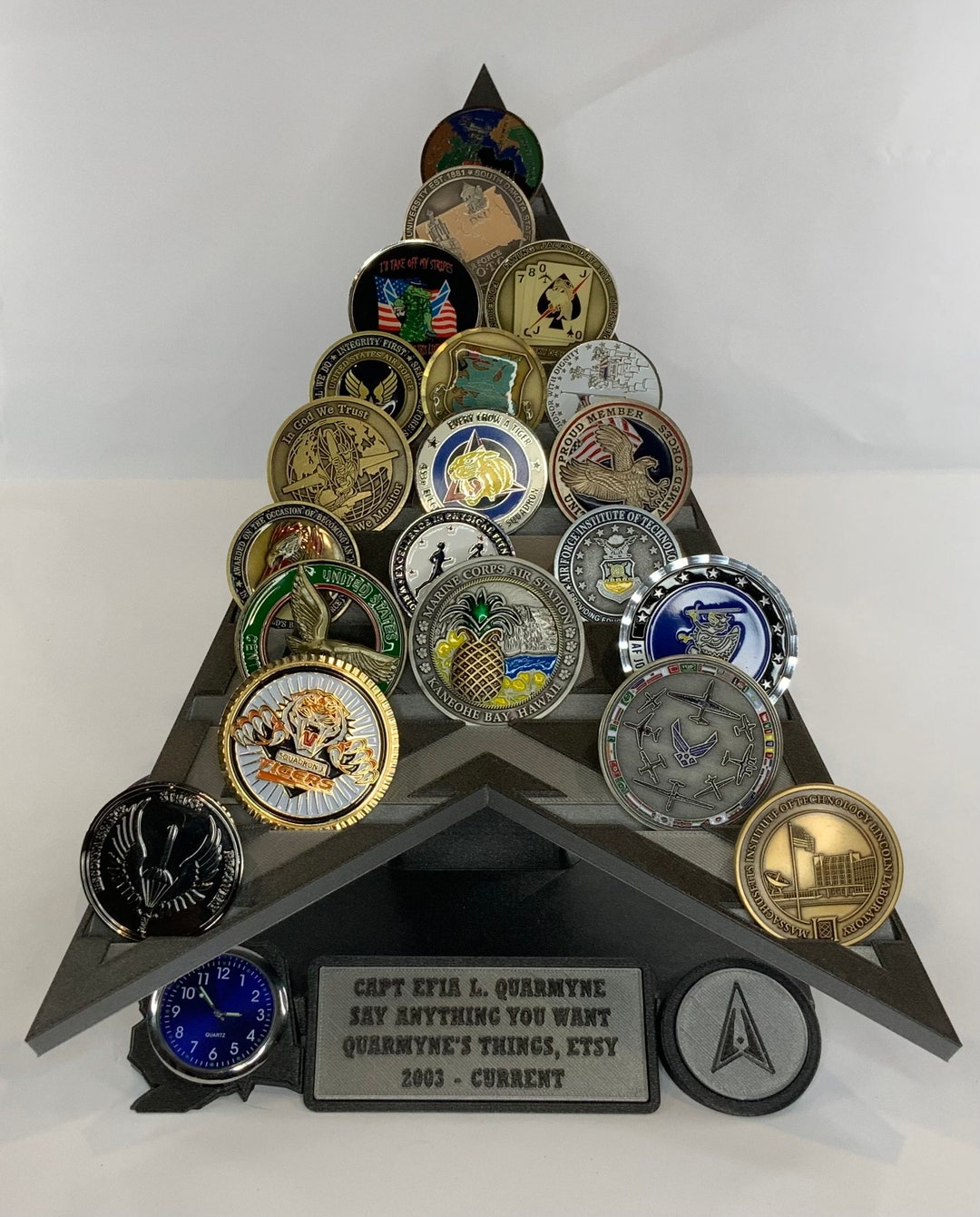Space Force Coin Holder With Stand and Clock Option - Etsy