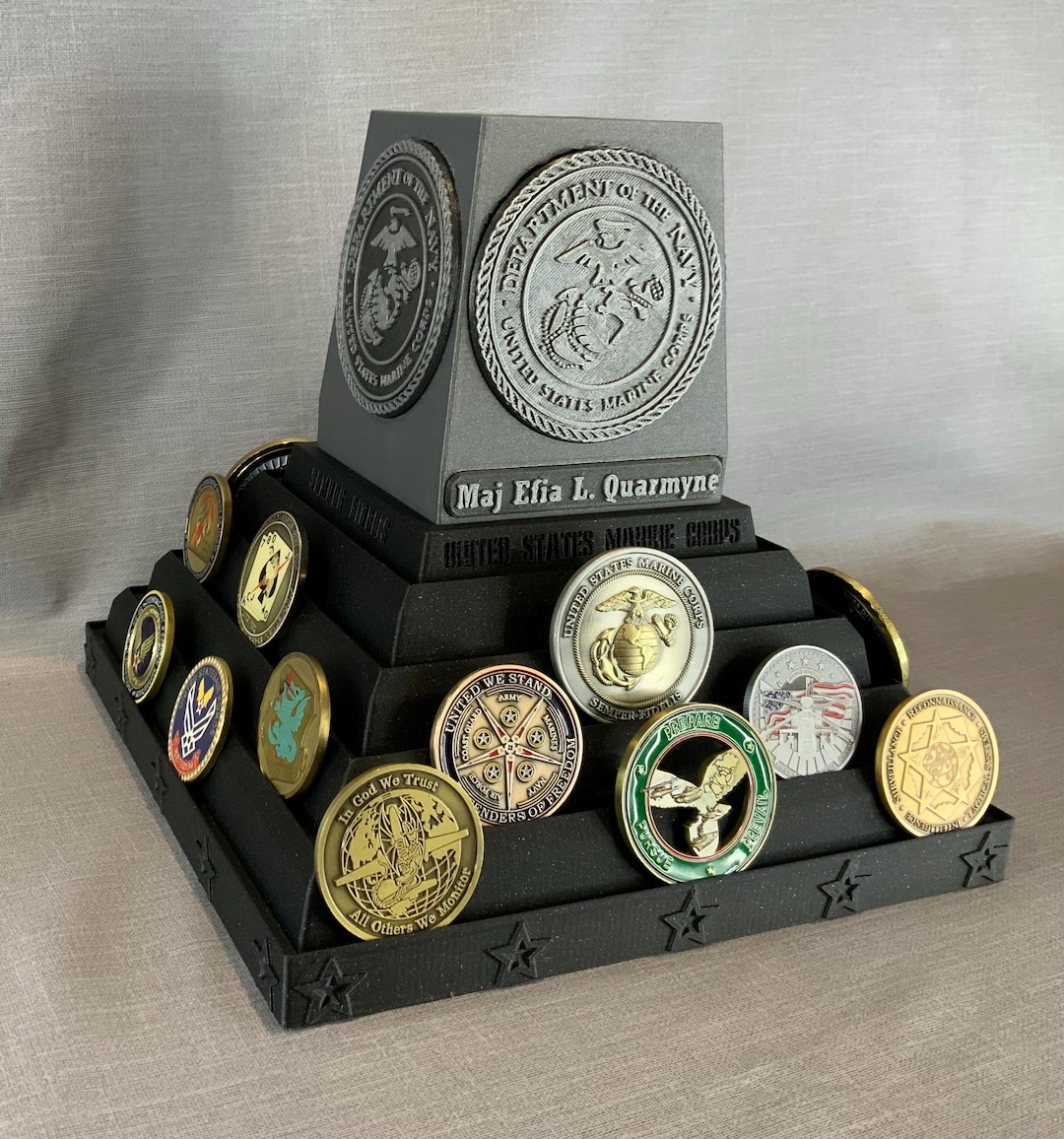 U.S. Marine Corps Seal Pyramid Coin Holder - Etsy