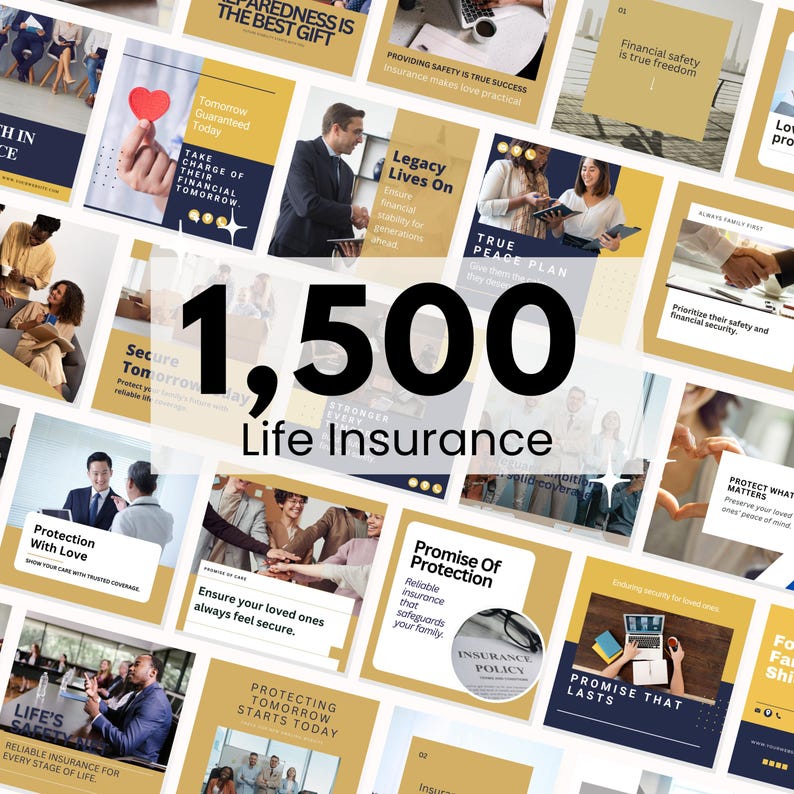 Life Insurance Post & Story Bundle: Social Media Templates - Etsy