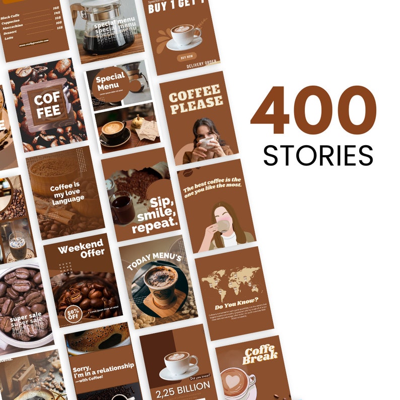 Coffee Instagram Posts Coffee Templates Café Social Media Coffee ...