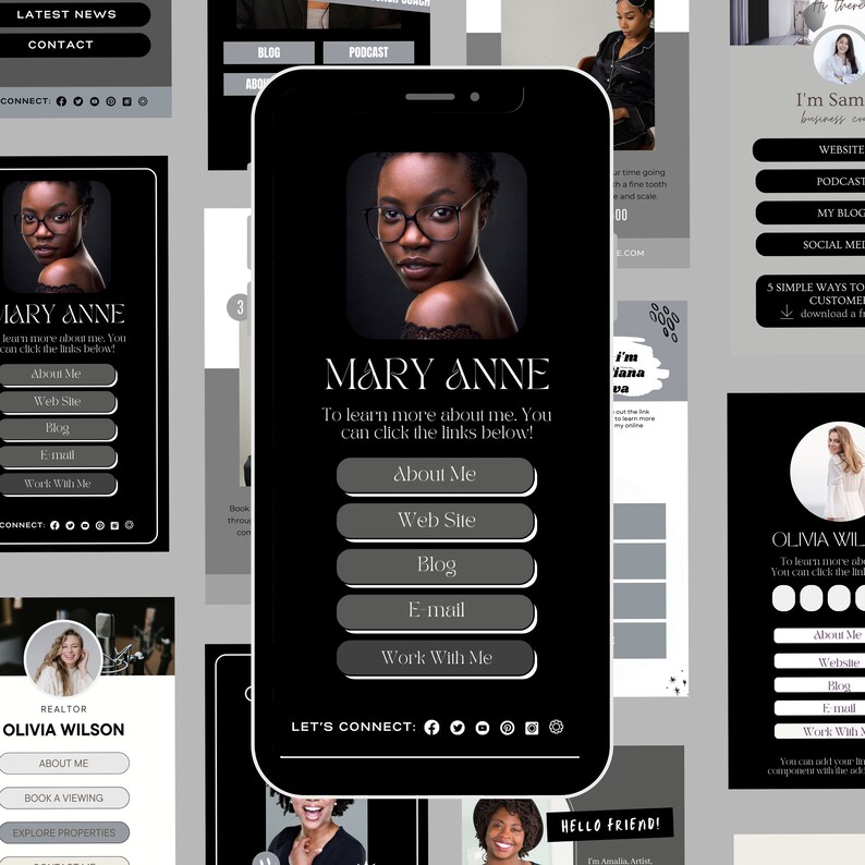 Link in Bio Instagram Template Instagram Landing Page Canva Template ...