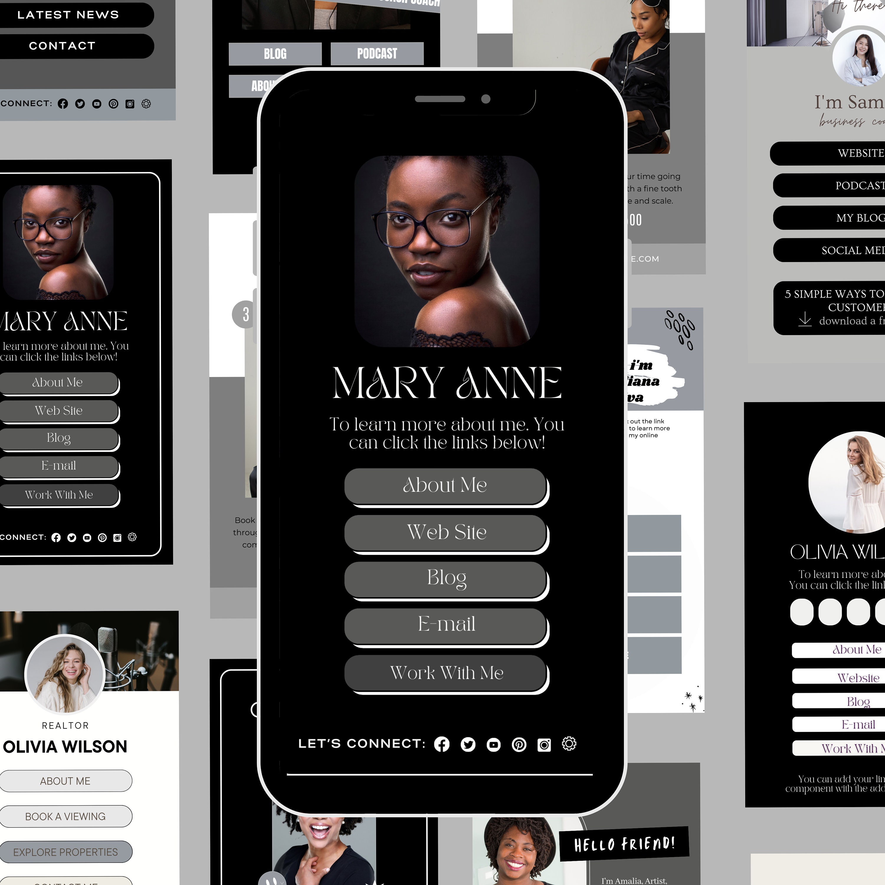 Link in Bio Instagram Template Instagram Landing Page Canva Template ...