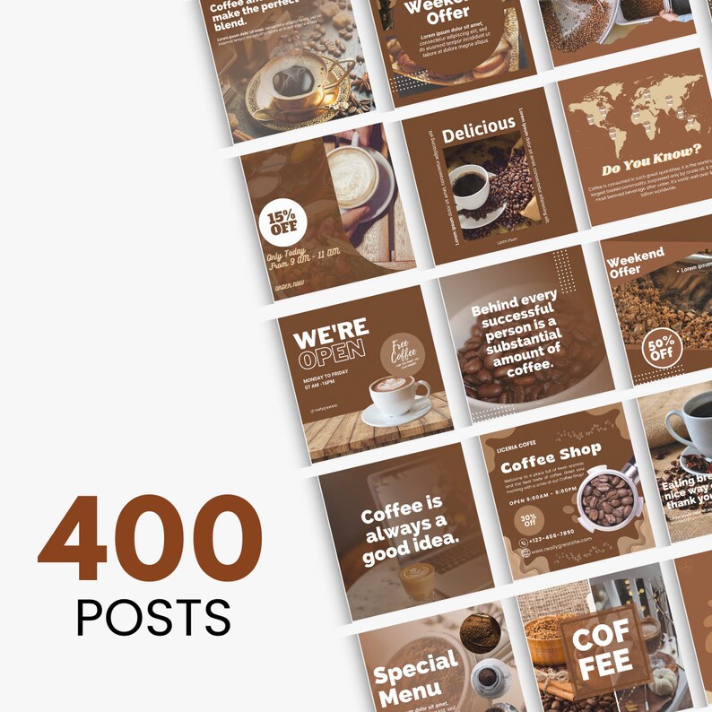 Coffee Instagram Posts Coffee Templates Café Social Media Coffee ...
