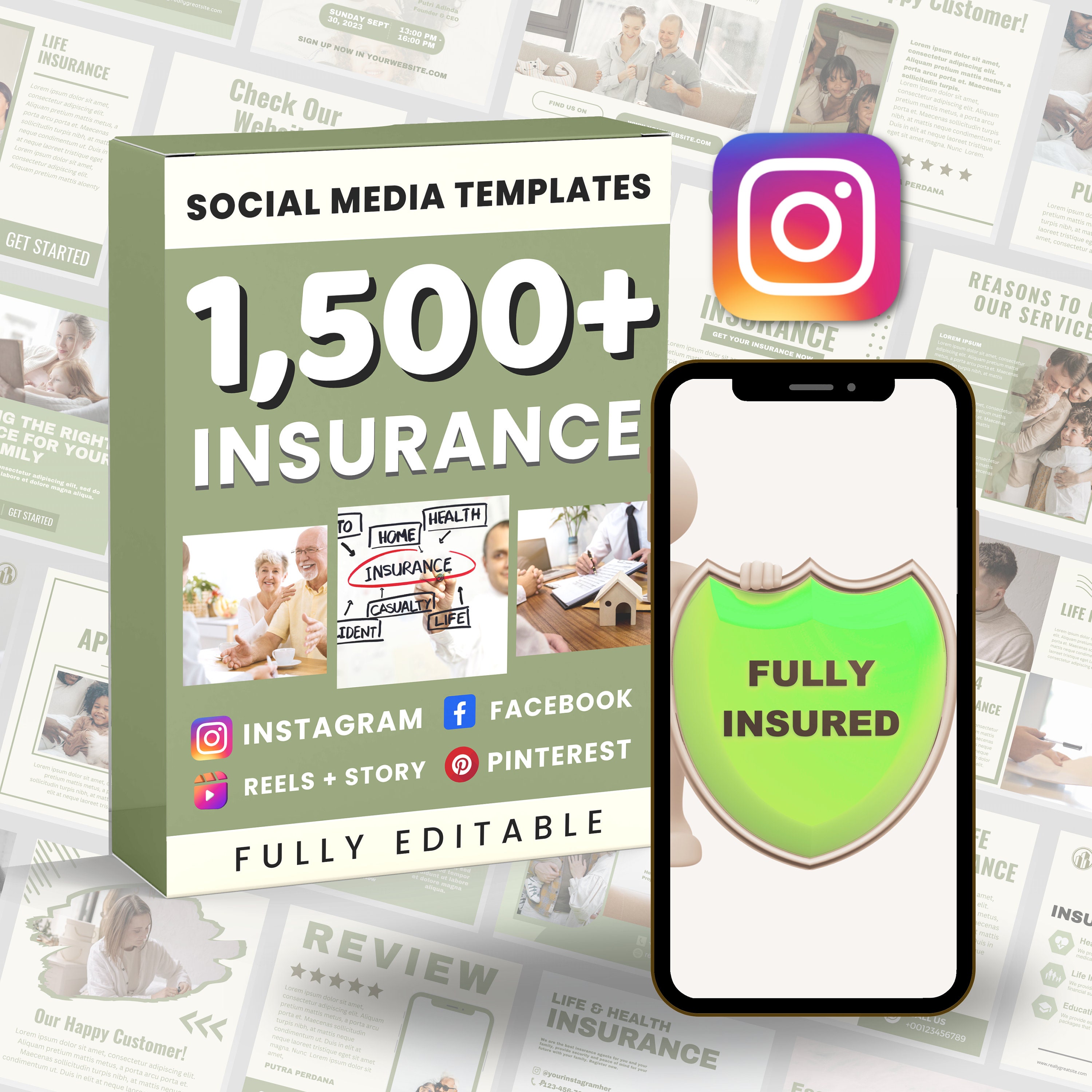 Insurance Social Media , Instagram Post Templates Simple, Instagram ...