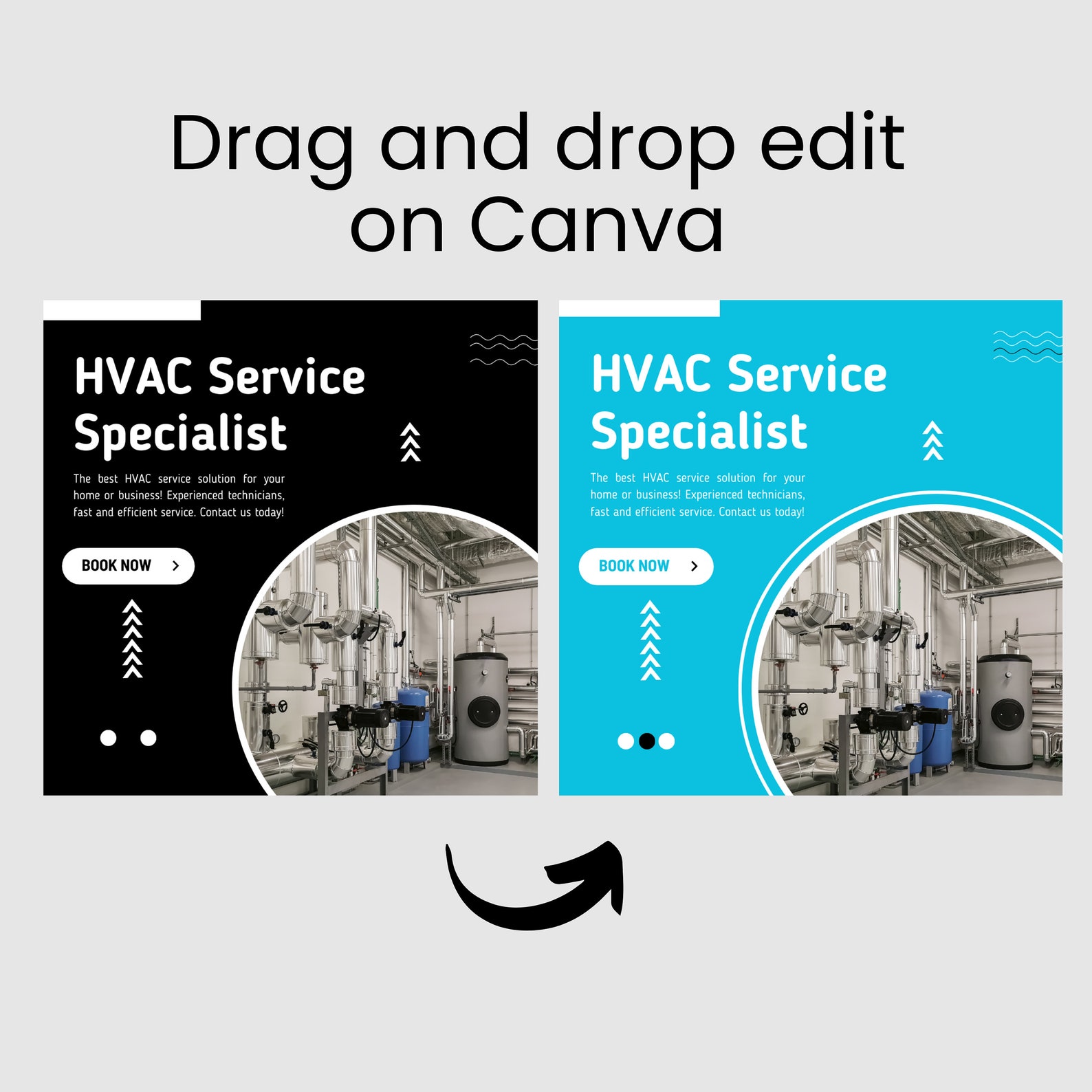 HVAC Instagram Post Templates: Air Conditioning Canva Social Media ...