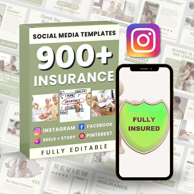 Insurance Social Media , Instagram Post Templates Simple, Instagram ...