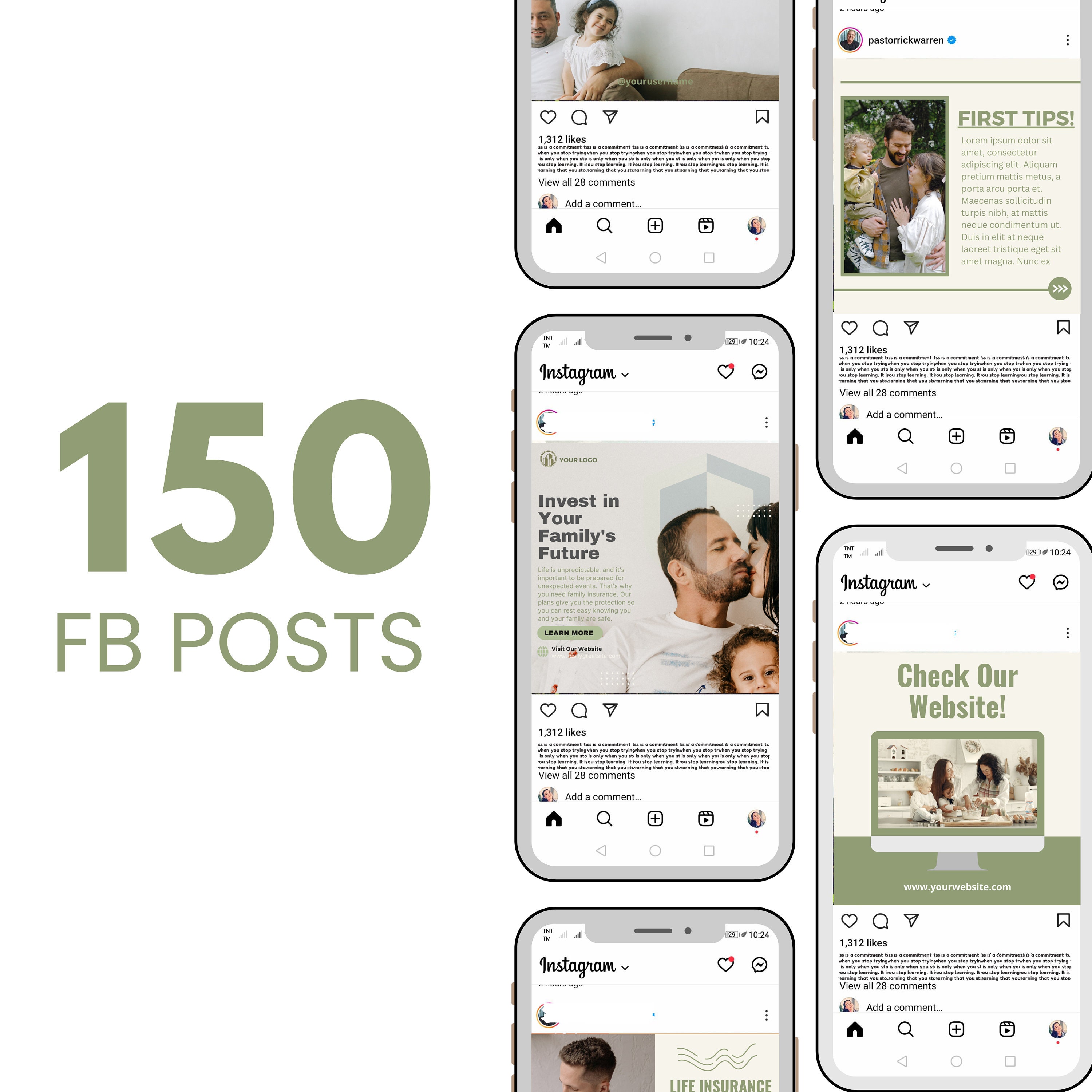 Insurance Social Media , Instagram Post Templates Simple, Instagram ...