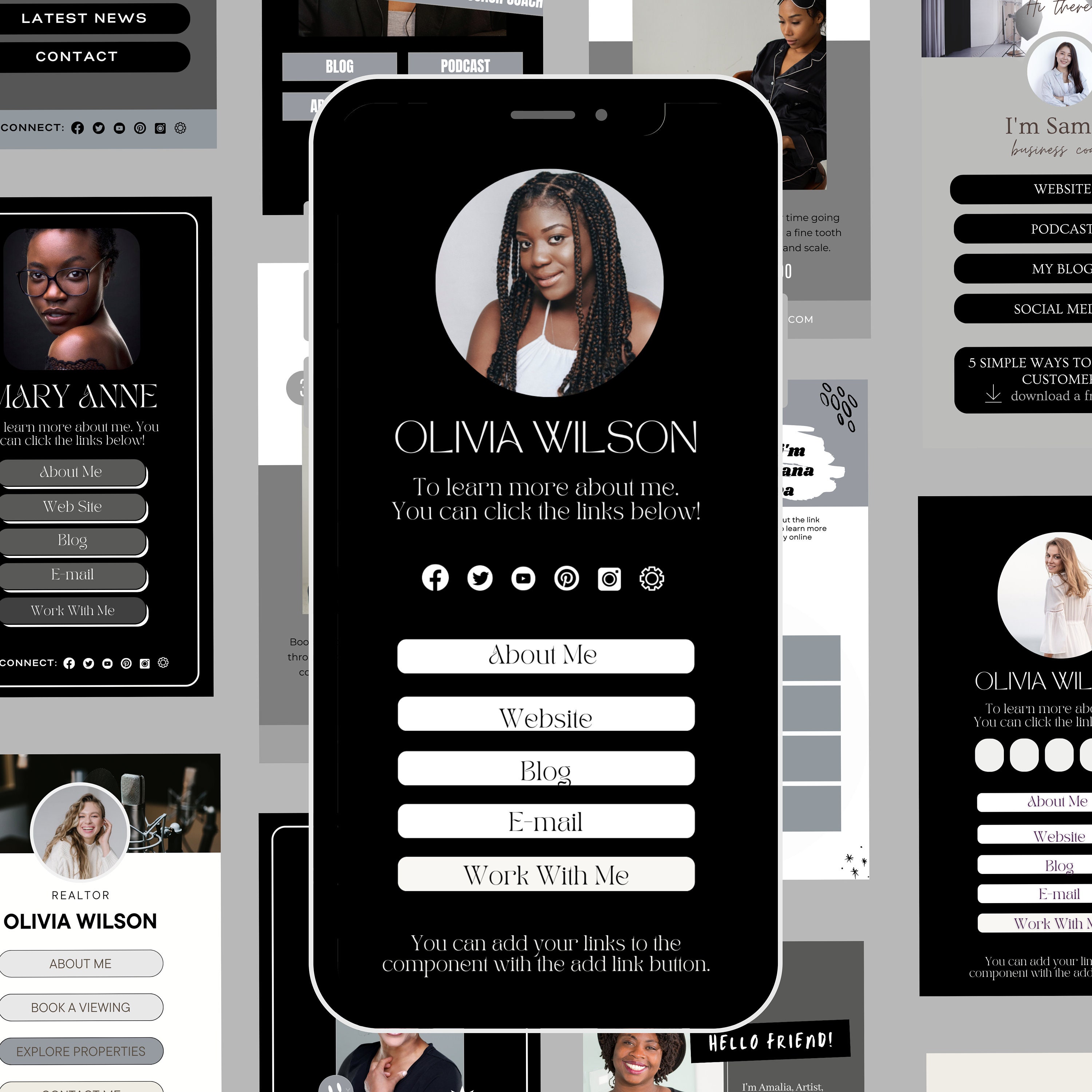 Link in Bio Instagram Template Instagram Landing Page Canva Template ...