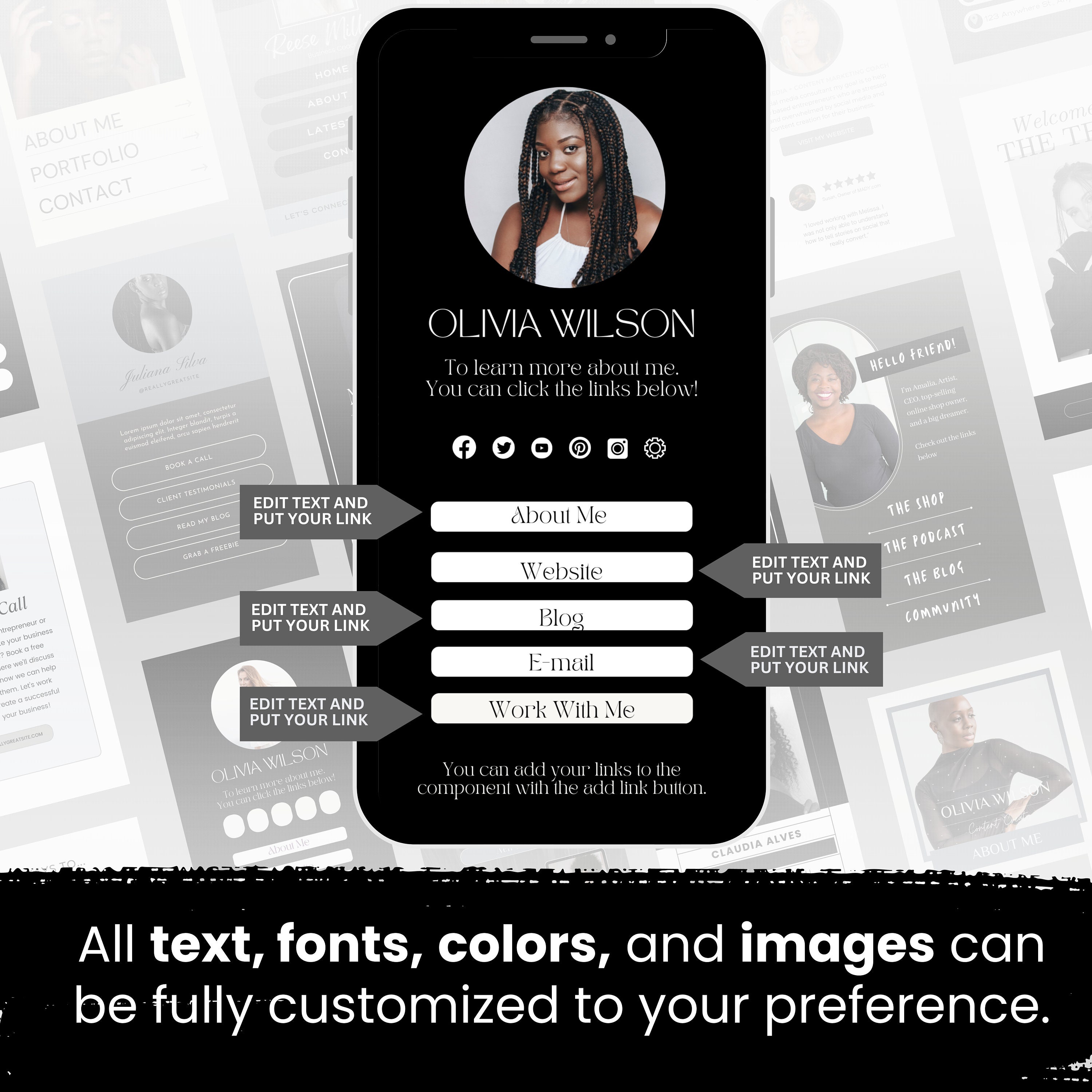 Link in Bio Instagram Template Instagram Landing Page Canva Template ...