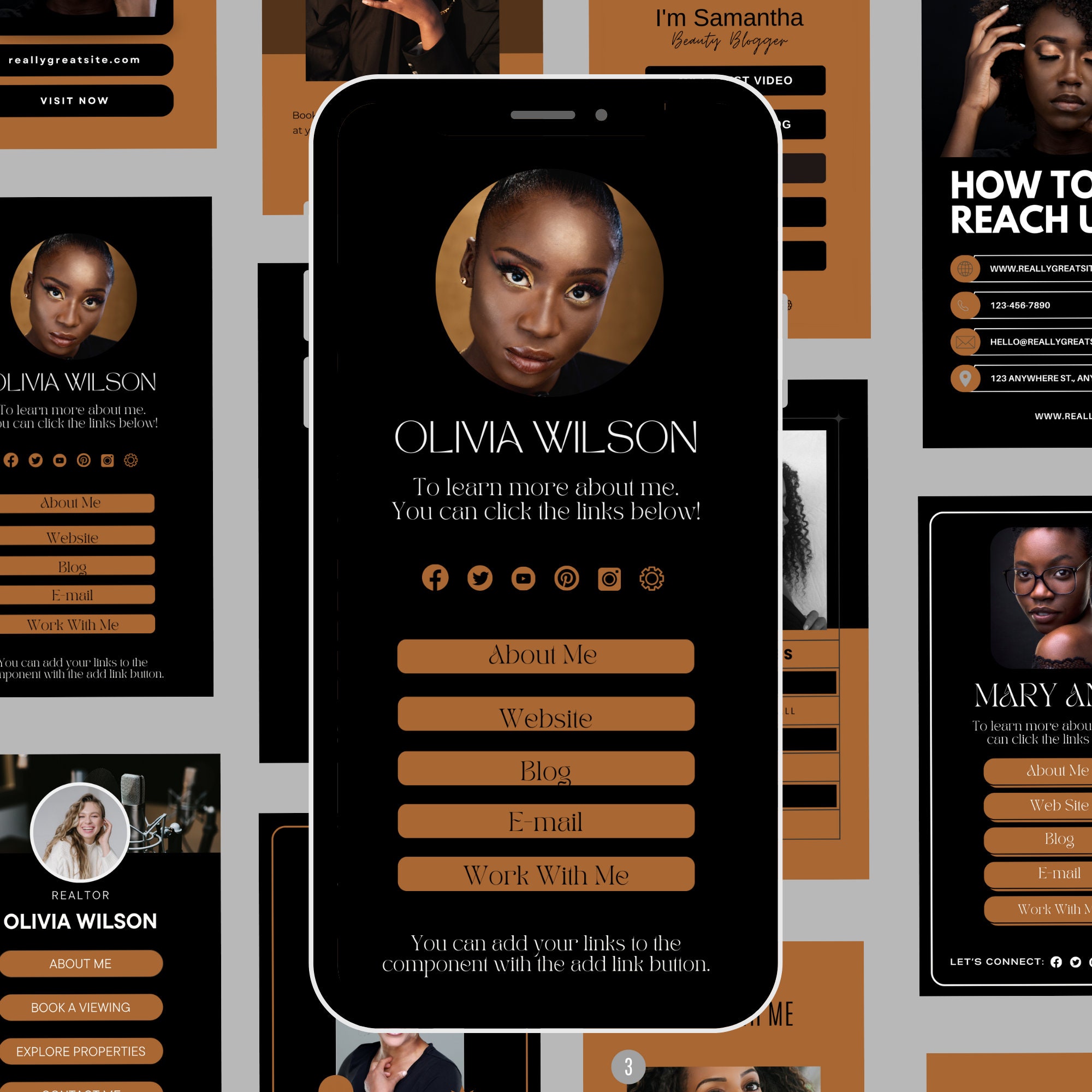Luxury Instagram Bio Link Templates: 50 Canva Designs (digital Download ...