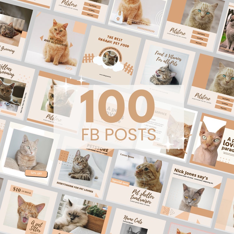 Cat Marketing Posting | Social Media Bundle | Canva Instagram and ...