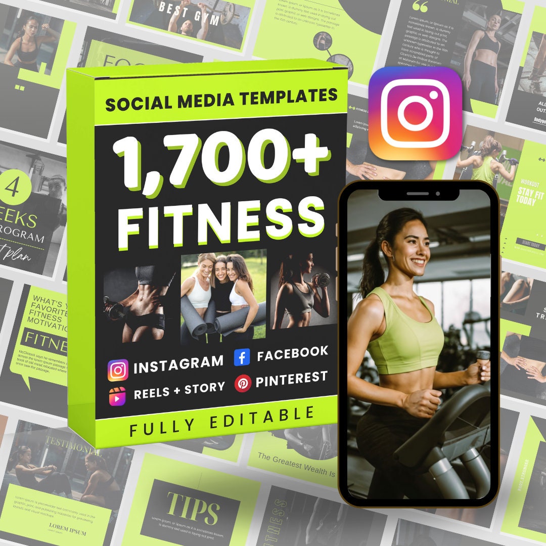 Fitness Social Media Templates | Fitness Templates | Fitness Story ...