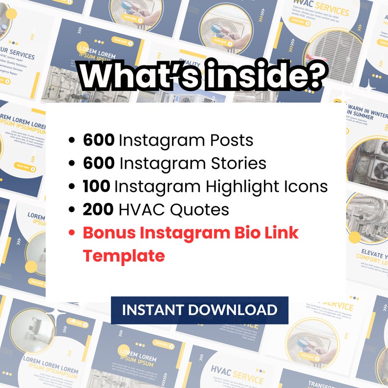 HVAC Social Media Templates: Instagram Posts & Stories (canva) - Etsy