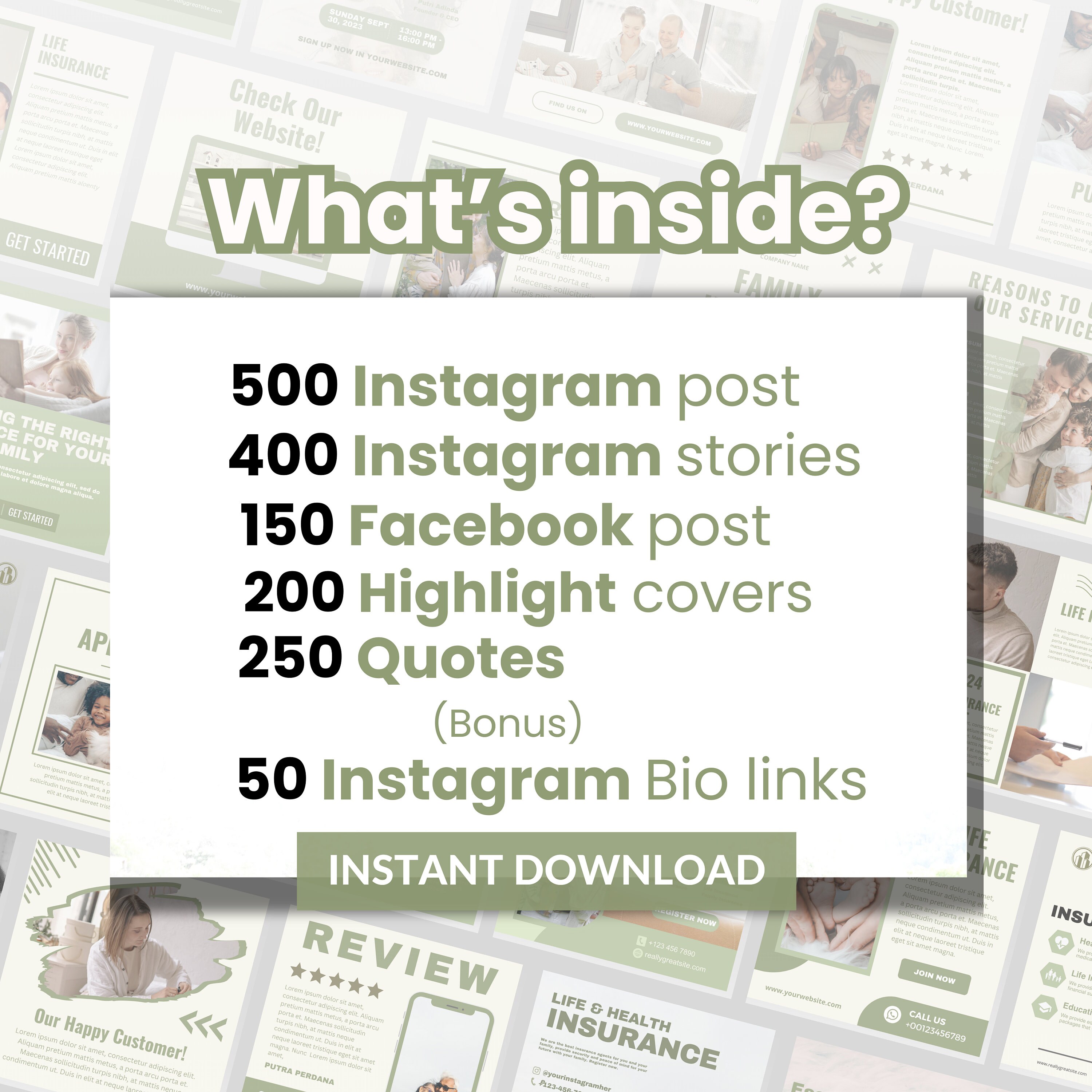 Insurance Social Media , Instagram Post Templates Simple, Instagram ...