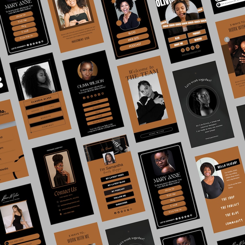 Luxury Instagram Bio Link Templates: 50 Canva Designs (digital Download ...