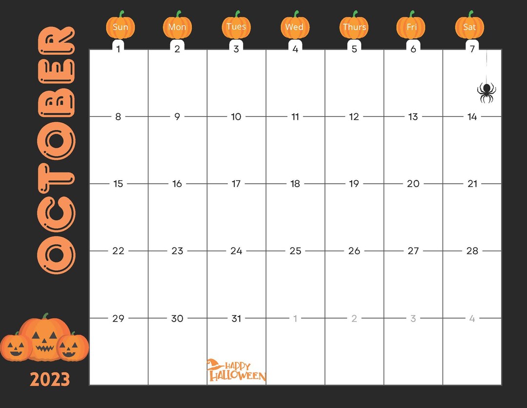 Spooky October Calendar - Etsy