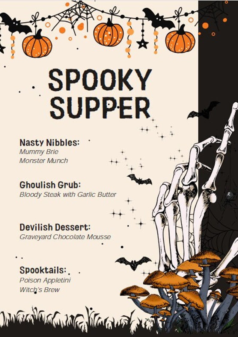 Halloween Menu - Etsy