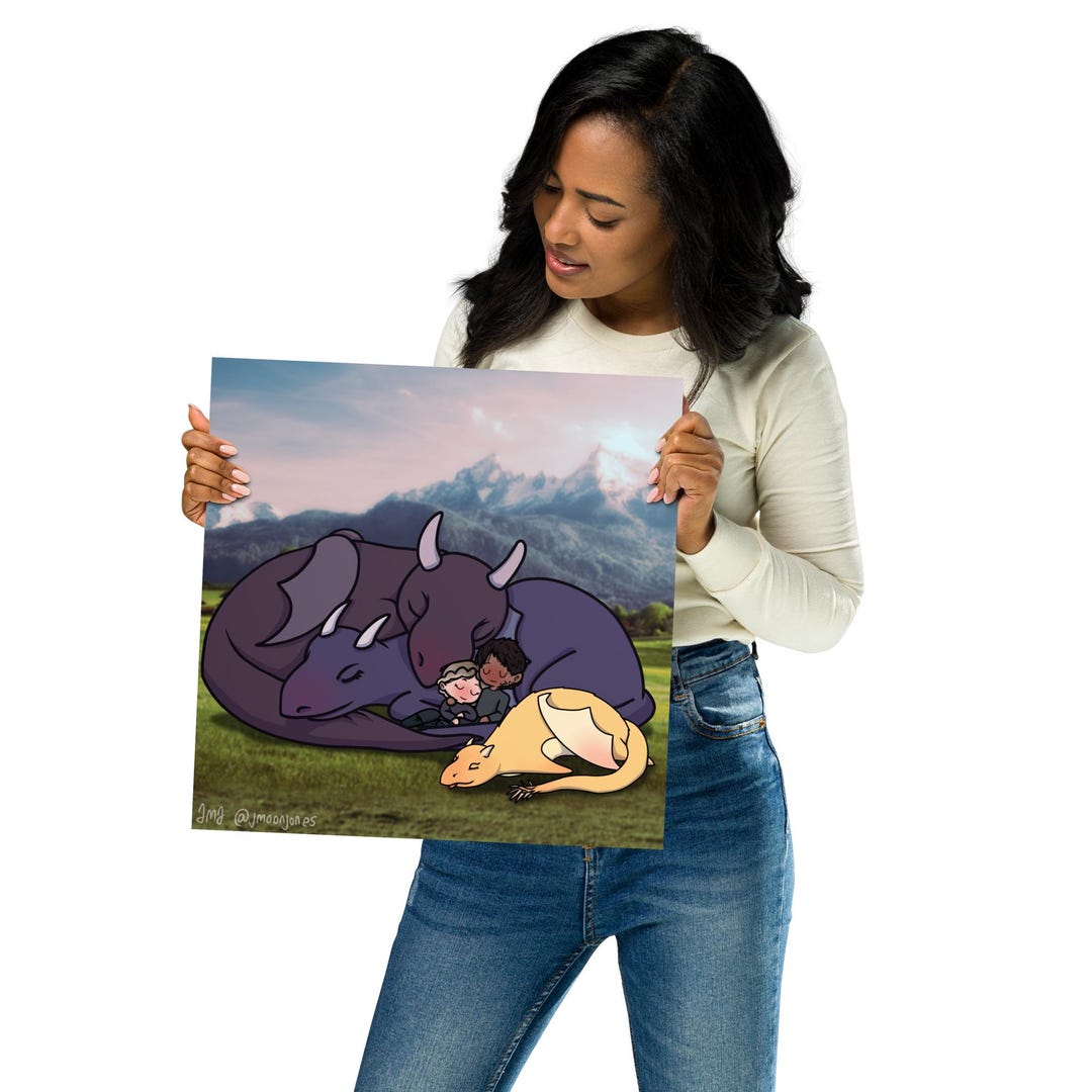 Dragon Cuddle Puddle Print - Etsy