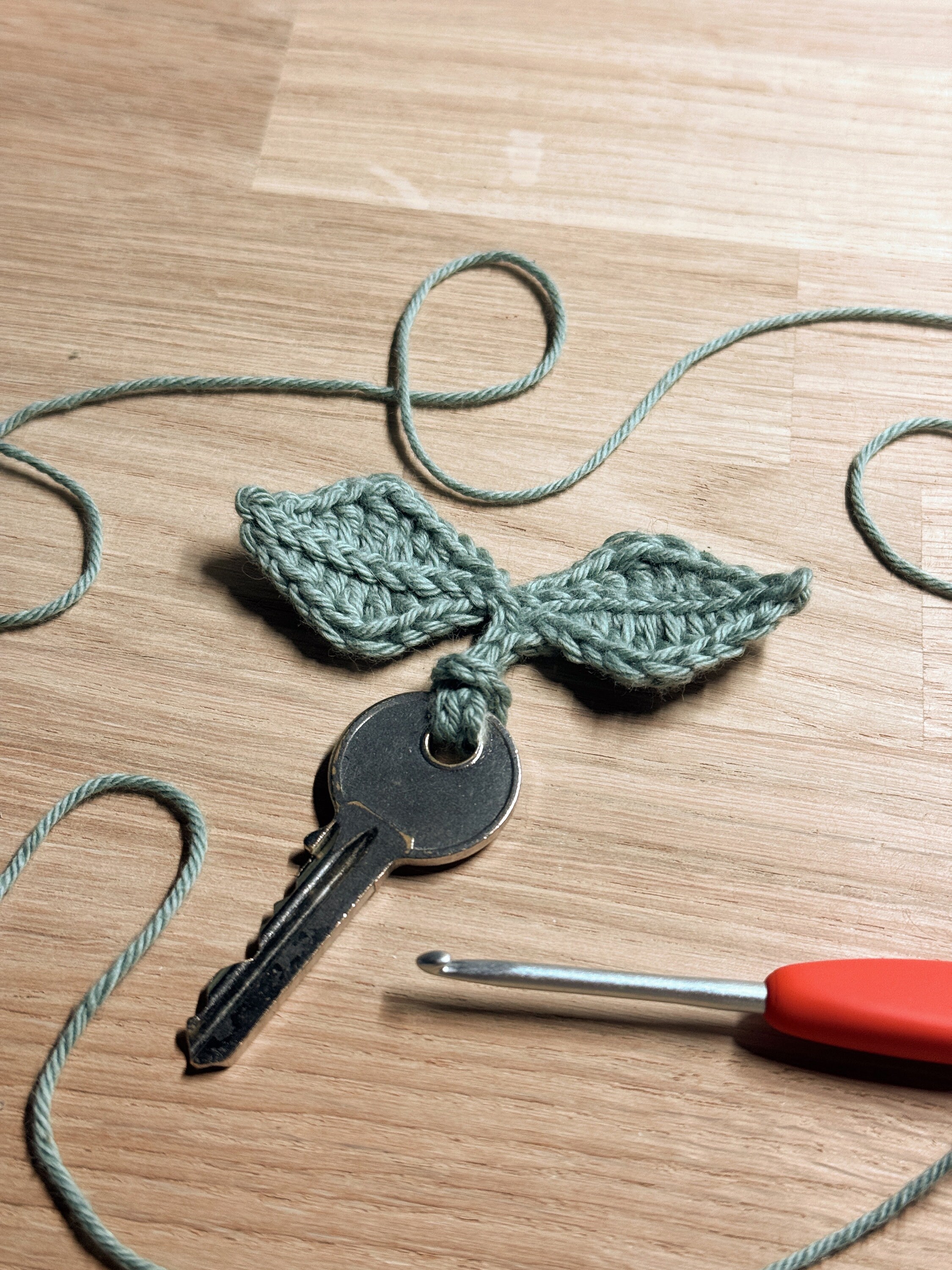 Leaf Sprout Key Chain / Handmade Crochet Keyring - Etsy